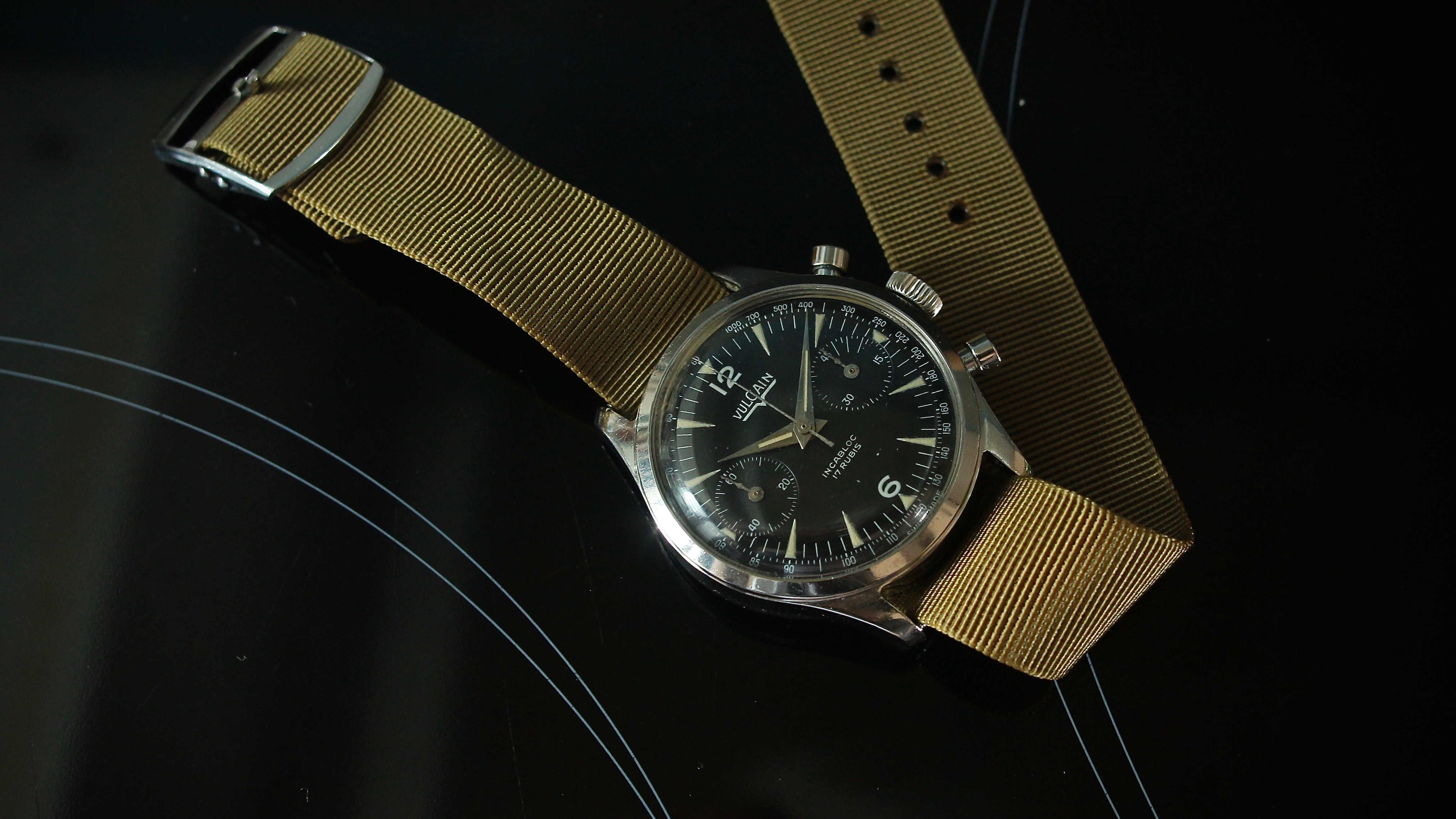 VULCAIN, chronographe cal. Landeron 149, circa 1960. – Chronographes